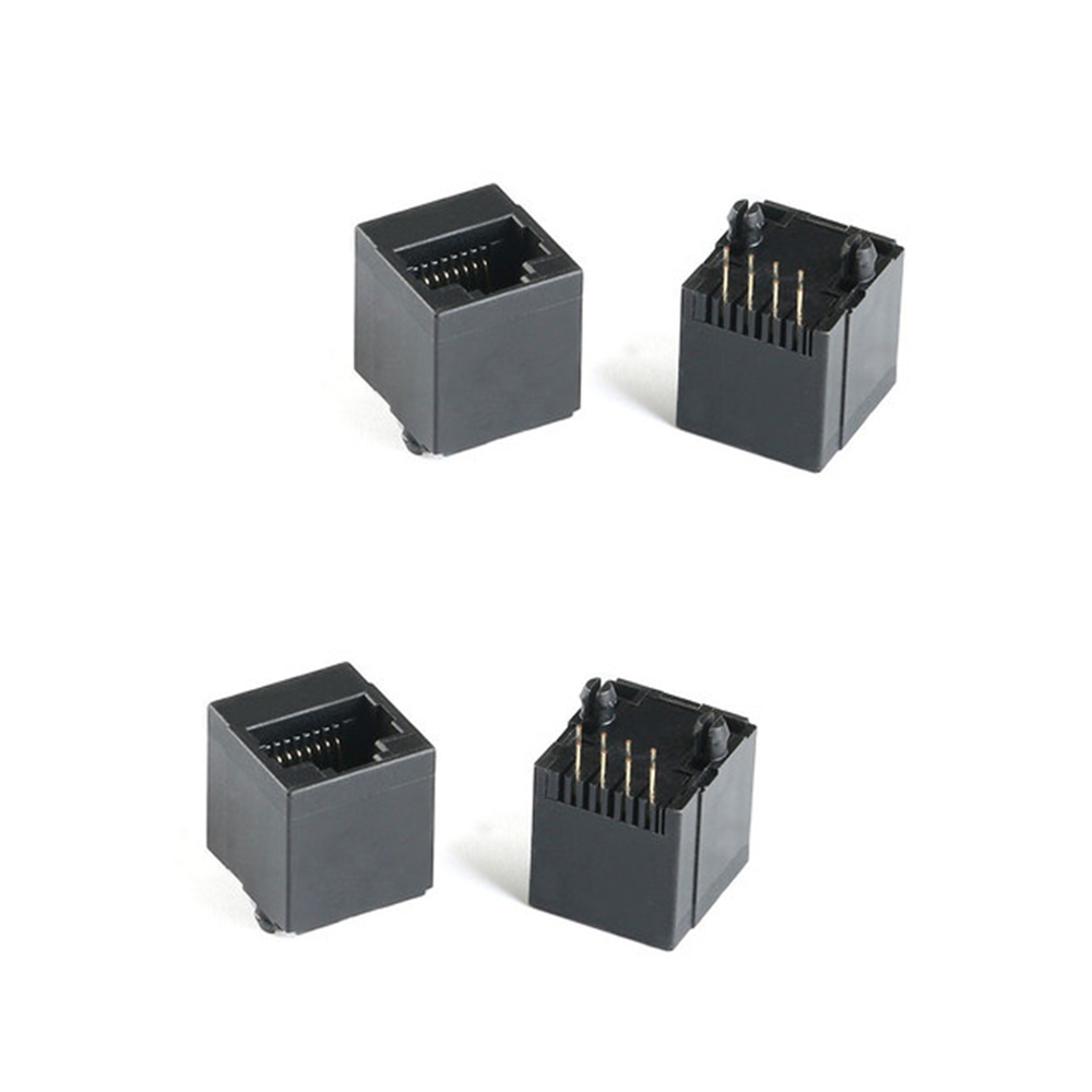 Black Plastic 5224 Series PCB Mount Female RJ45 8P8C Ethernet LAN ...