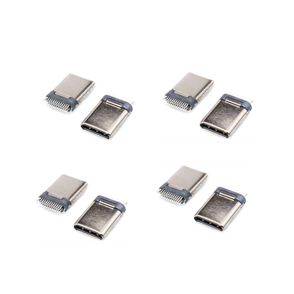 PCB Mount Vertical Type-C USB 24Pins Male USB3.1 Jack Plug Socket With ...