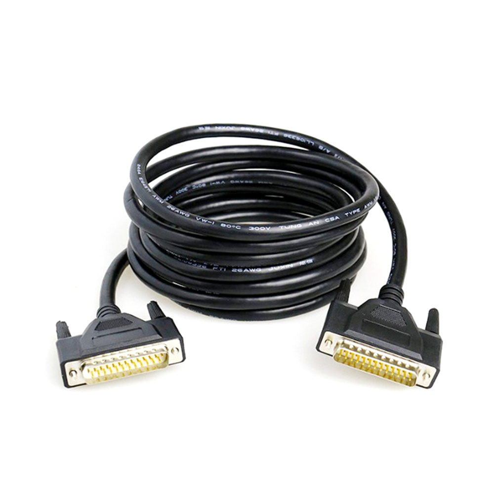 Gold Plated White Insulator DB25 To DB25 Male Female Black Shielding ...
