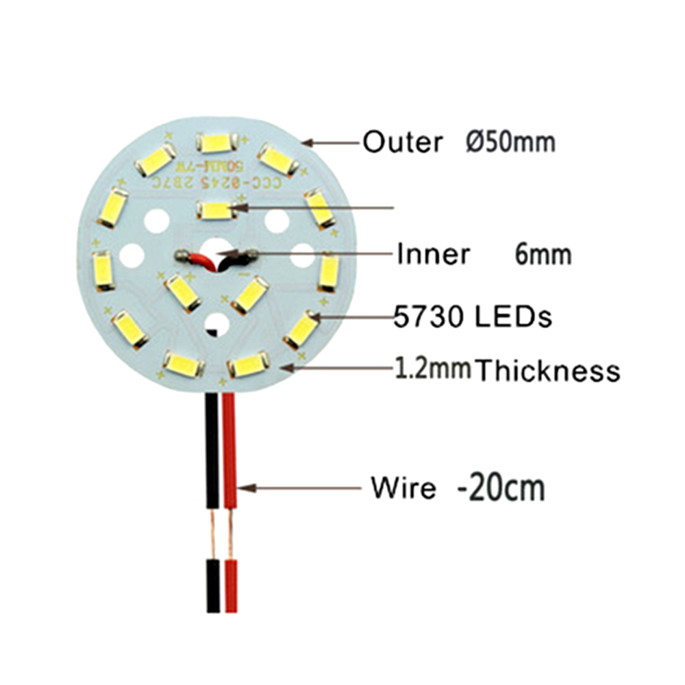 LED Panel Light PCB 50mm 7W 5730 LED Aluminum Plate • MKTechnic