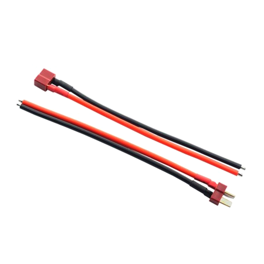 Silica Gel Single-end Male Female T Plug Black-Red AWG14 Lithium ...