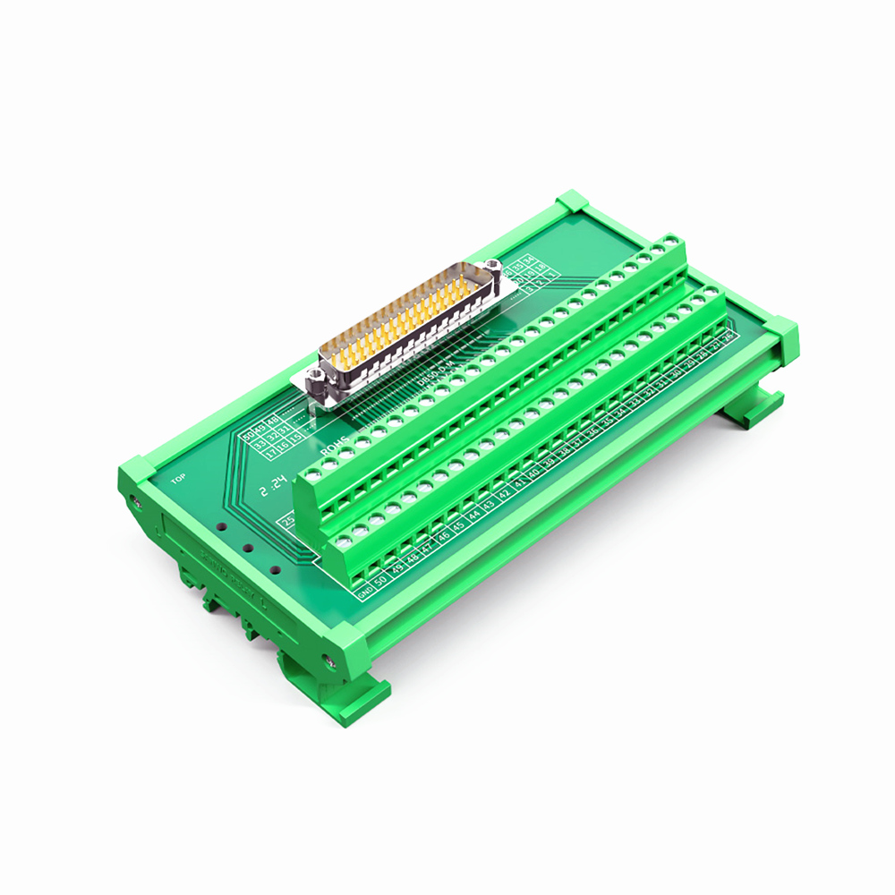 DIN Rail Terminal Blocks Solid Pins Male DR50 Adapter Module • MKTechnic