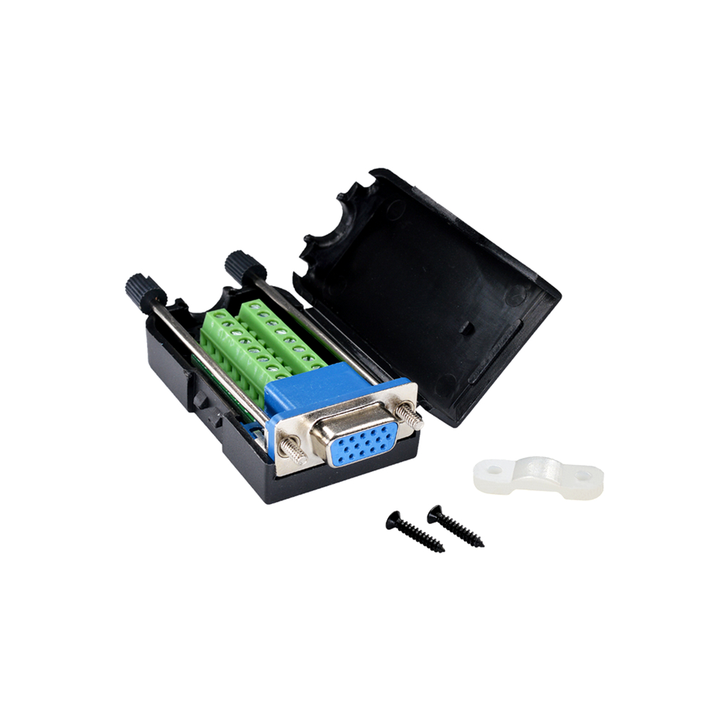 VGA Female Adapter DB15 to Terminal Block Module With Cover • MKTechnic